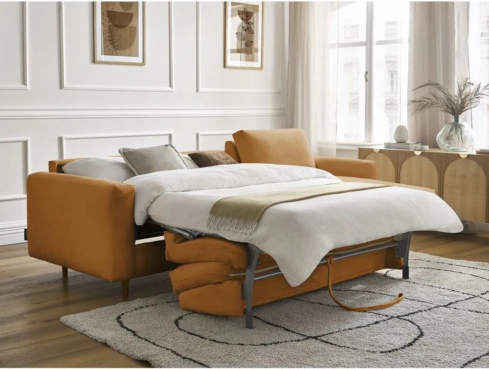 Rohová pohovka v hořčicové barvě Nouveau Cocoone – Bobochic Paris