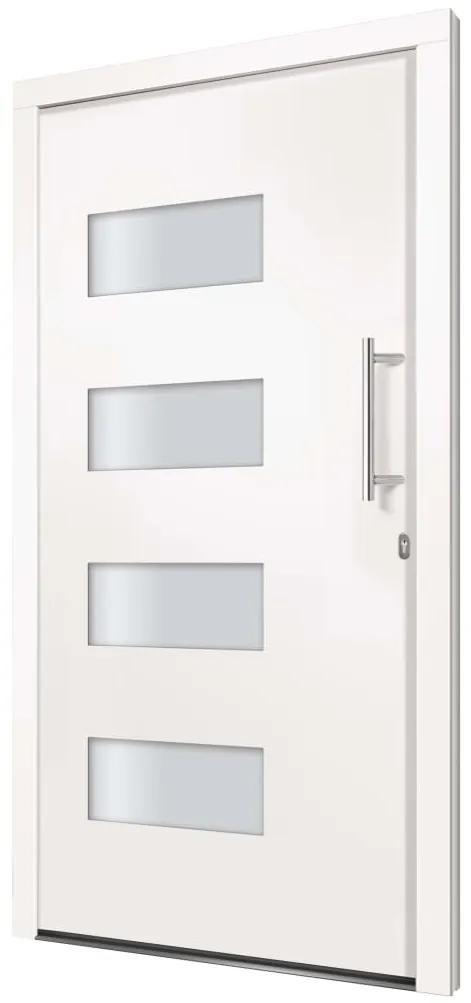 Vchodové dveře hliník a PVC bílé 110 x 210 cm,  3056820
