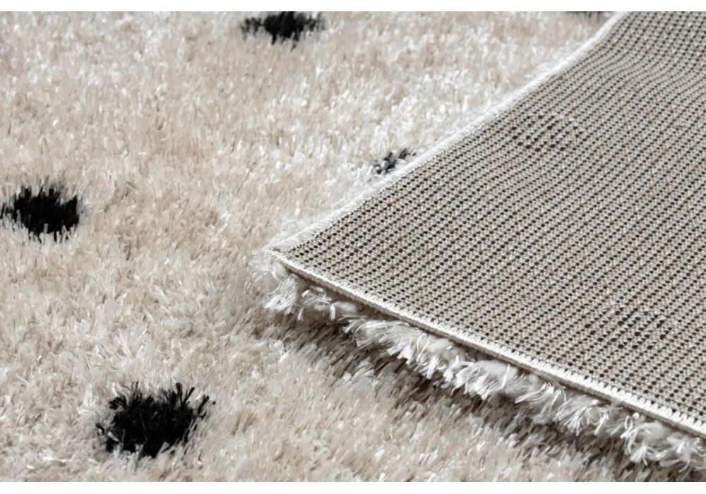 Kusový koberec shaggy Dots krémový 160x220cm
