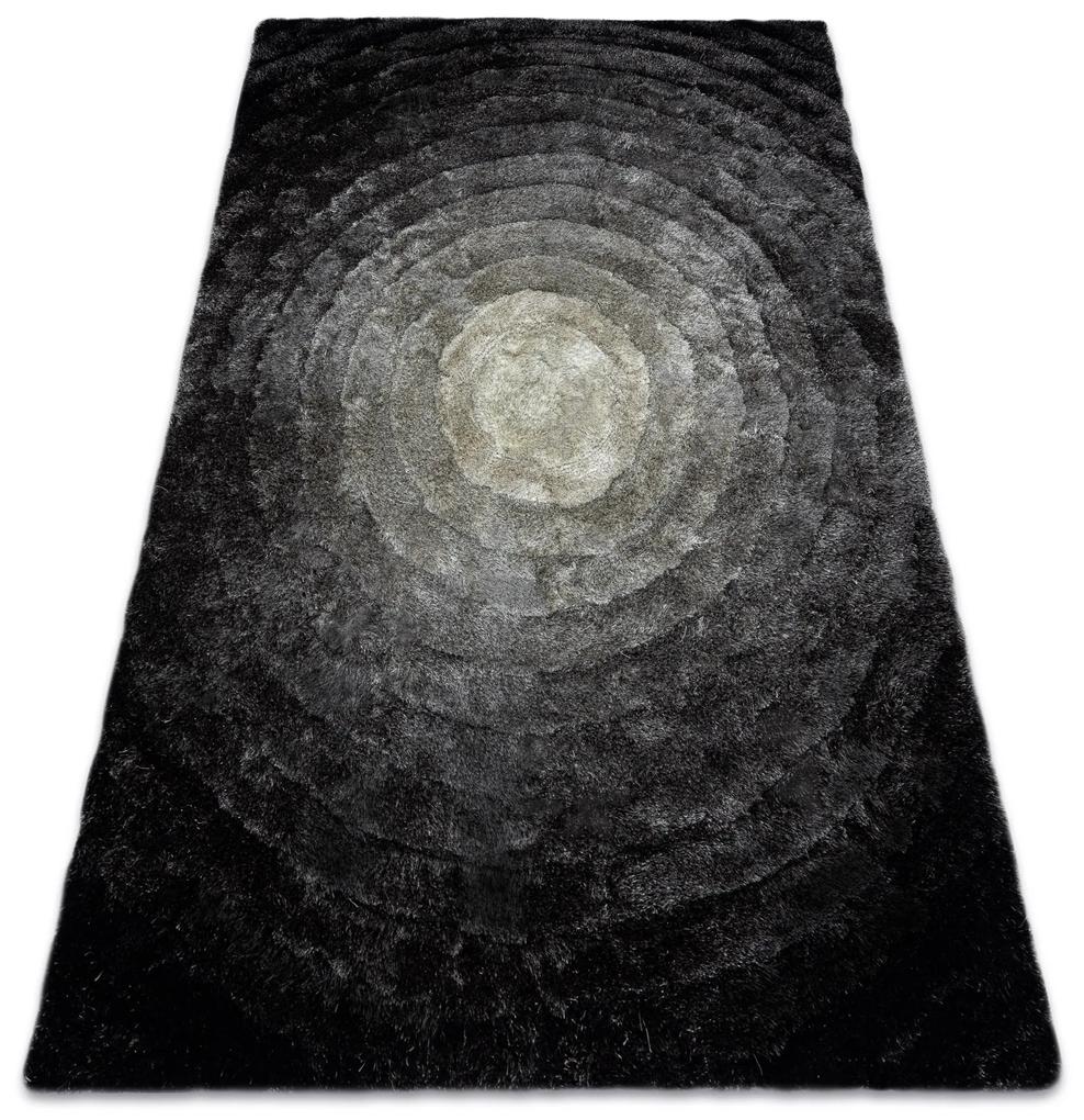 Koberce Łuszczów Moderní koberec FLIM 008-B2 shaggy, kruhy - Strukturální šedá 80x150 cm