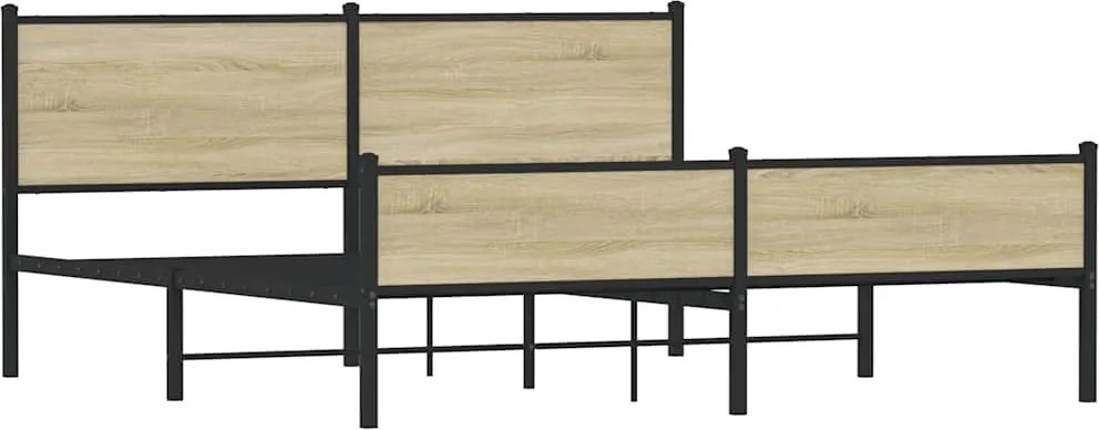 Kovový rám postele bez matrace dub sonoma 180 x 200 cm 3301401