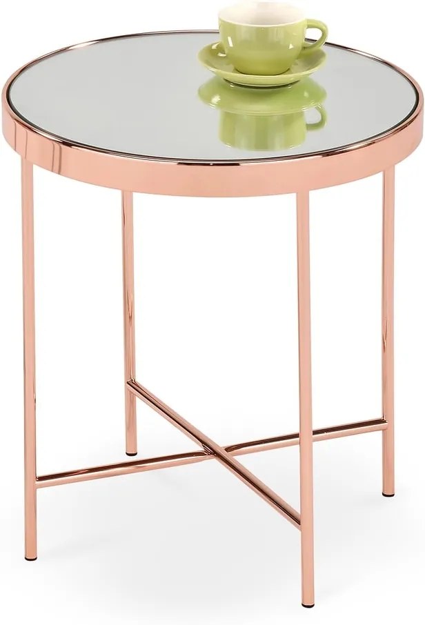 Halmar Konferenční stolek MIRA, měděný/zrcadlový