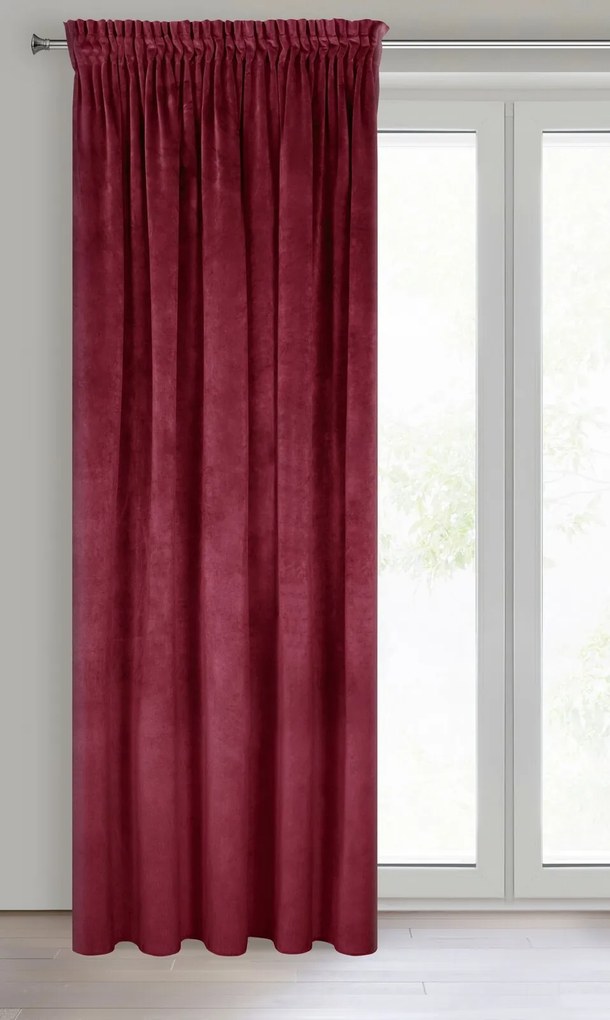 ZATEMŇOVACÍ ZÁVĚS NA PÁSCE VILLA 140X270 CM BORDOVÁ
