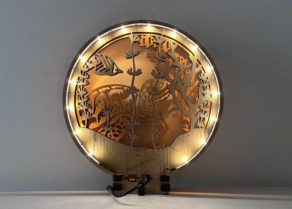 Li-Go "Želva" lampa 20x22 cm provedení povrchu: ořech