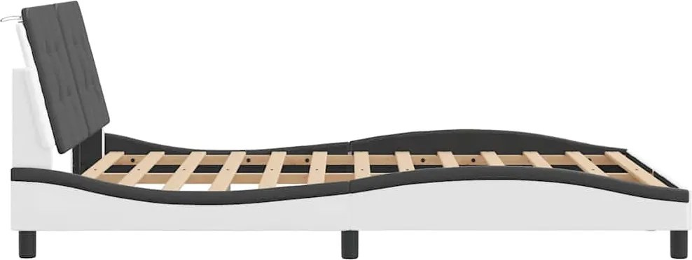 Rám postele bez matrace Zadar bílý a černý 120 x 200 cm umělá kůže 3208176