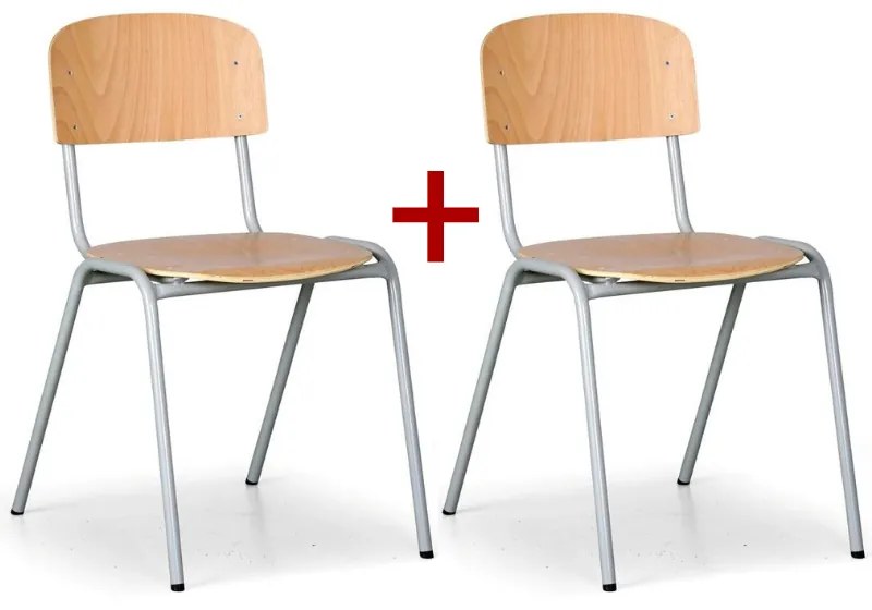 Dřevěná židle LISA s lakovanou konstrukcí, 1+1 ZDARMA