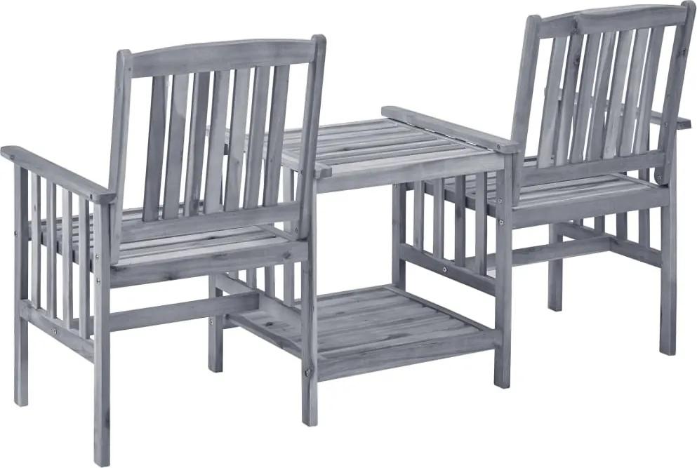 vidaXL Zahradní židle s čajovým stolkem a poduškami masivní akácie [3061318] Barva: Modrá
