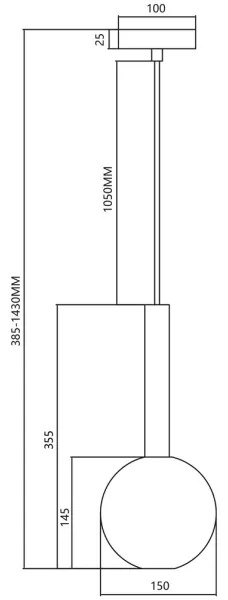 Lustr na lanku NIKO 1xG9/9W/230V pr. 15 cm zlatá