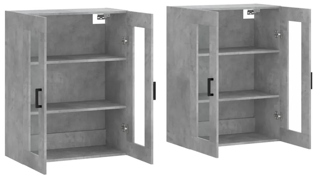 Nástěnné skříňky 2 ks betonově šedé kompozitní dřevo,  3197941