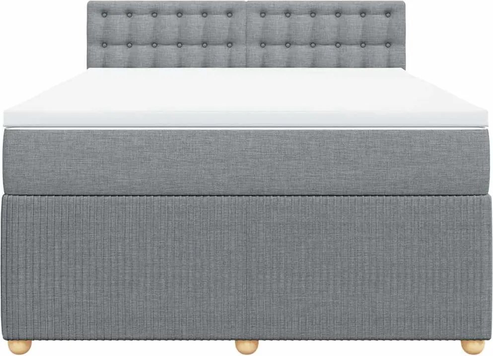 Box spring postel s matrací světle šedá 160 x 200 cm textil 3287521