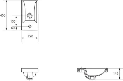 Cersanit K32-001-BOX - Zápustné umyvadlo COMO 22x40 cm keramika/lesklá bílá