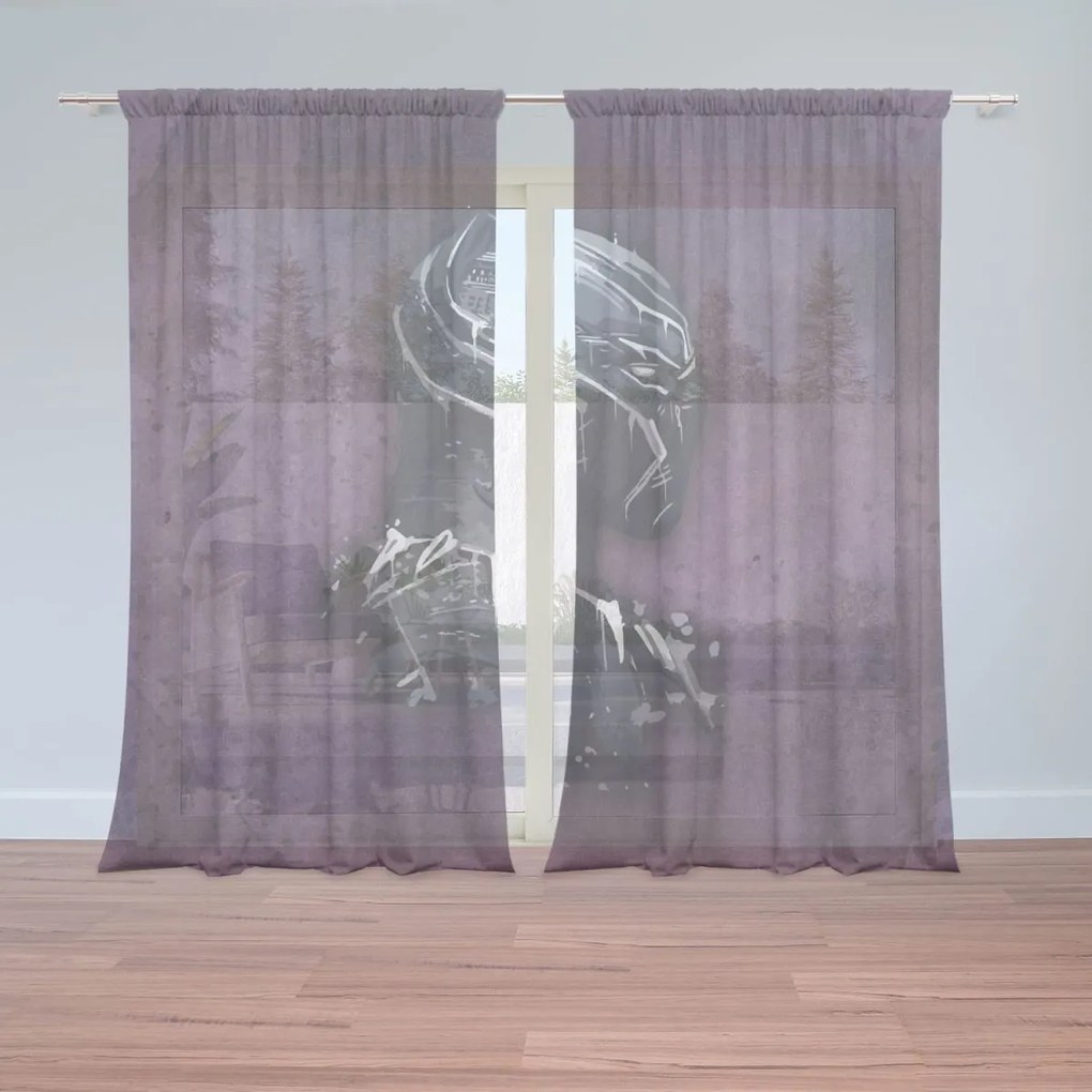 Sablio Záclony BLACK PANTHER z profilu Fialový mlhavý: 2ks 150x250cm