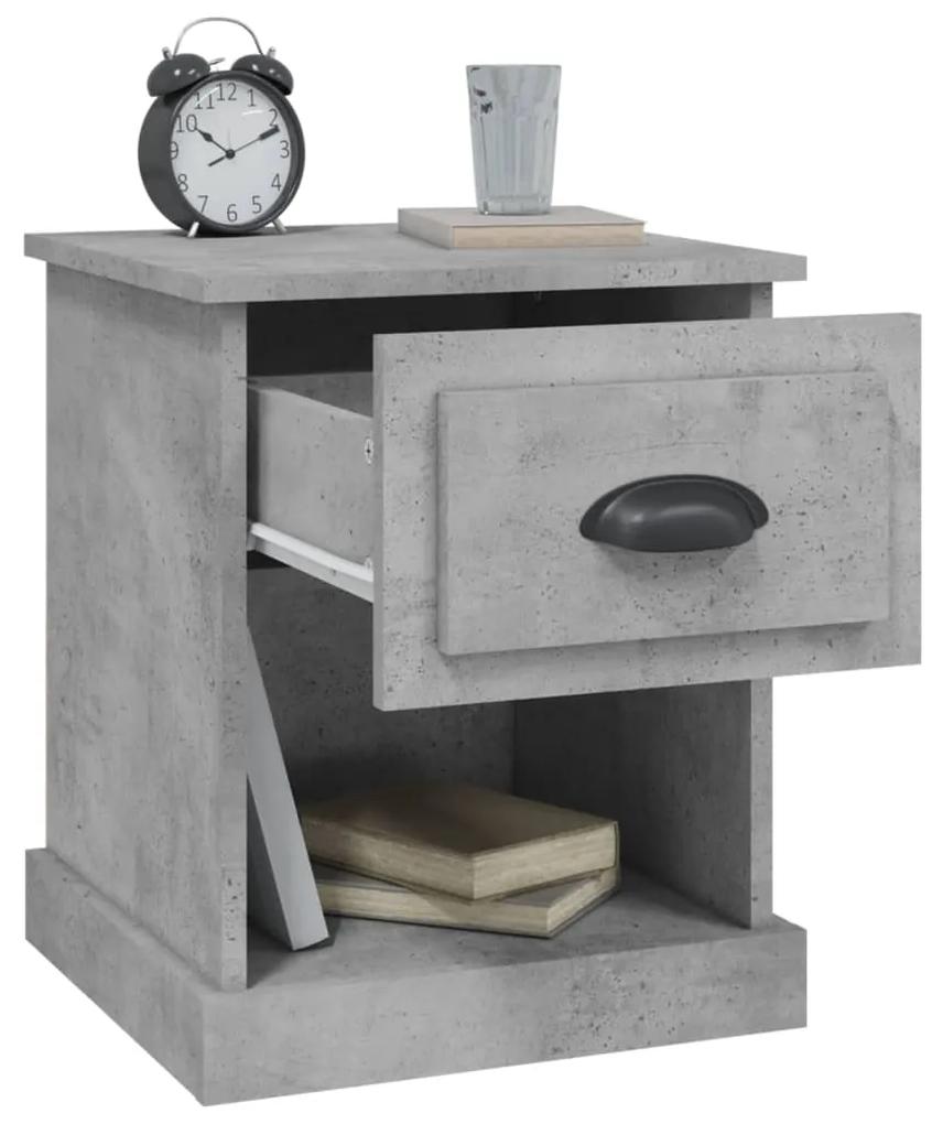 Noční stolek betonově šedý 39 x 39 x 47,5 cm kompozitní dřevo - Default Title