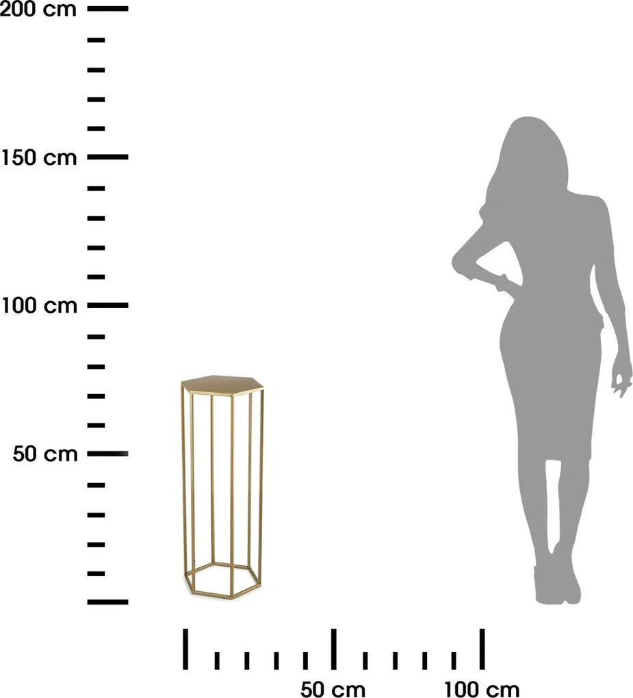 STOJAN NA KVĚTINÁČ HEXA 70X24X28 CM ZLATÁ