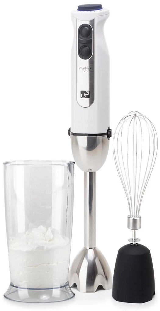 G21 mixér VitalStick Pro 1000 W s Food Processorem, White G21-VTFD1000WH