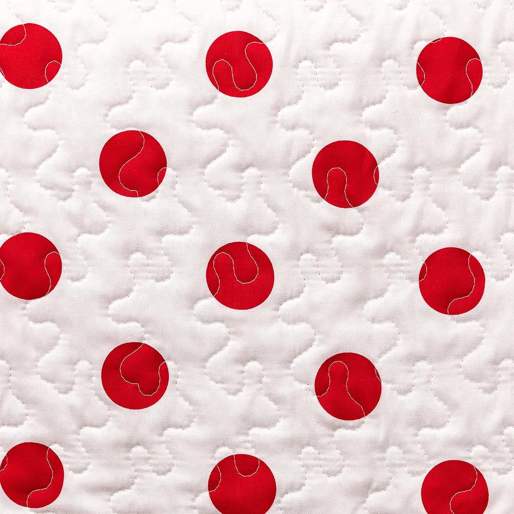 4Home Přehoz na postel Červený puntík, 220 x 240 cm, 2 ks 50 x 70 cm