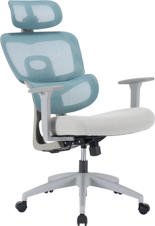 Ergonomická kancelářská židle NEONIT - neomint síťovina / šedá látka / nosnost 150 kg