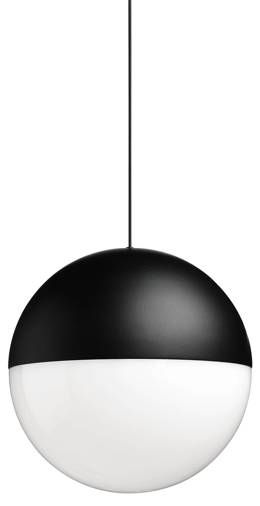 Flos String Light Sphere head, svítidlo s 12m dlouhým kabelem, 21W LED 2700K, dotykové ovládání + bluetooth, černá, prům. 19cm