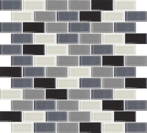 Skleněná mozaika Premium Mosaic šedá 31x33 cm lesk MOS5025MIX1