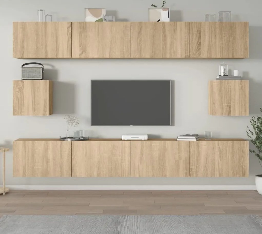 vidaXL 6dílný set TV skříněk kompozitní dřevo [3114368] Barva: Betonová šedá