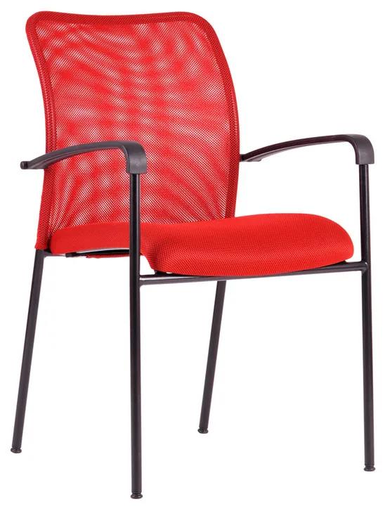 Jednací kovová židle Office Pro TRITON BLACK – s područkami, více barev Červená DK 13