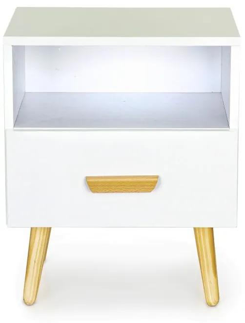 Noční stolek bílý ModernHome WYJ-258 WHITE