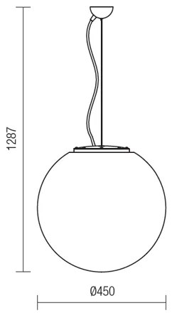 Redo 9975 Baloo, venkovní závěsné svítidlo, kulatý bílý polyetylén, 1xE27 max 23W, průměr 45cm, IP44
