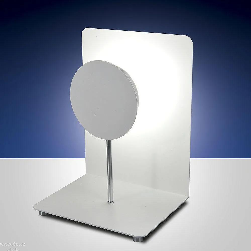 Fabas 3247-30-102 Fullmoon, bílá stolní lampa pro nepřímé osvětlení, 12W LED, výška 27cm