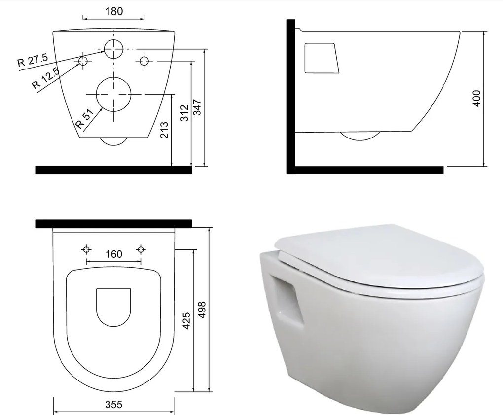 Geberit Kombifix Eco 110.302.00.5 komplet k zazdění se závěsným WC Creavit TERRA TP325 + bidet 2v1