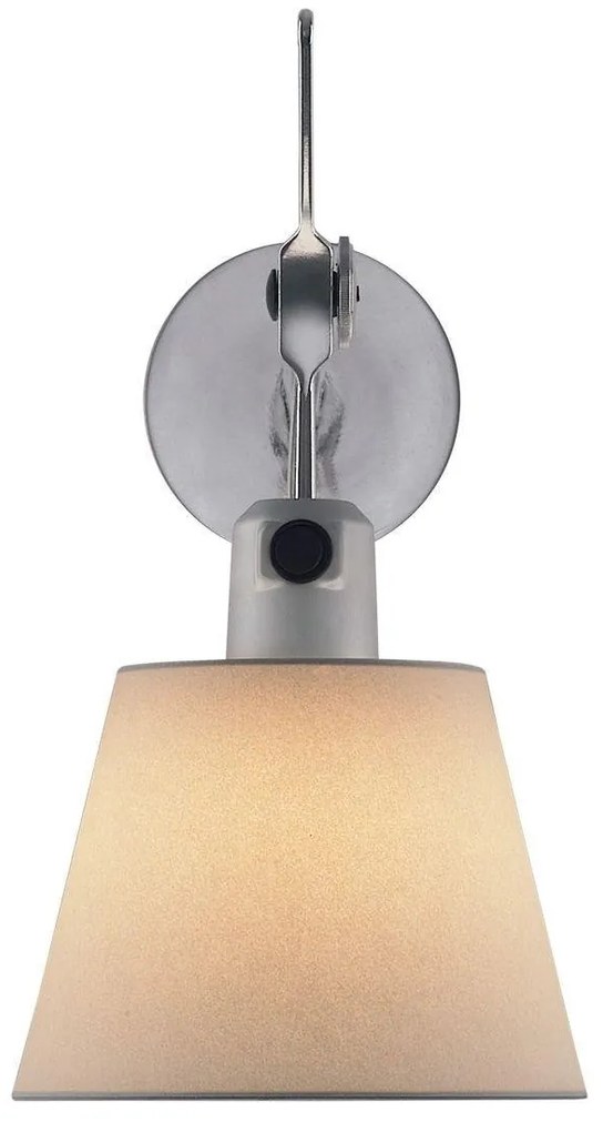 Artemide Tolomeo parete diffusore 18, nástěnné designové svítidlo s vypínačem a pergamenovým stínítkem, 1x42W, prům. 18cm