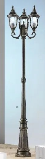 OR AL 11-1123/3 Venkovní sloupkové svítidlo 3x13W, patina, IP44,výška 217cm - ORION