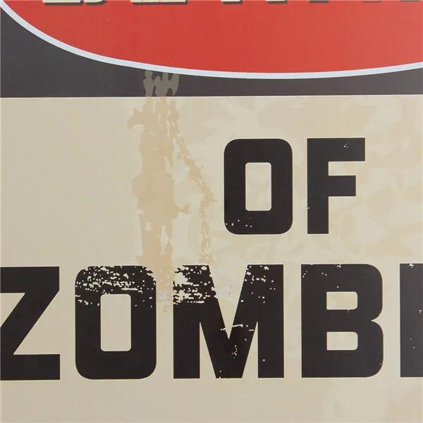 Plechová cedule - Pozor na zombie