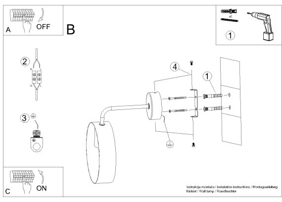 Sollux SL.1134 - Nástěnná lampa TITRAN 1xE27/60W/230V bílá
