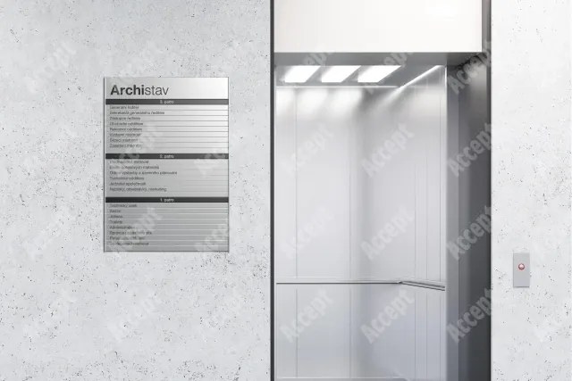 ACCEPT Hlavní orientační tabule ACS 002 (712 x 993 mm) - stříbrná tabule