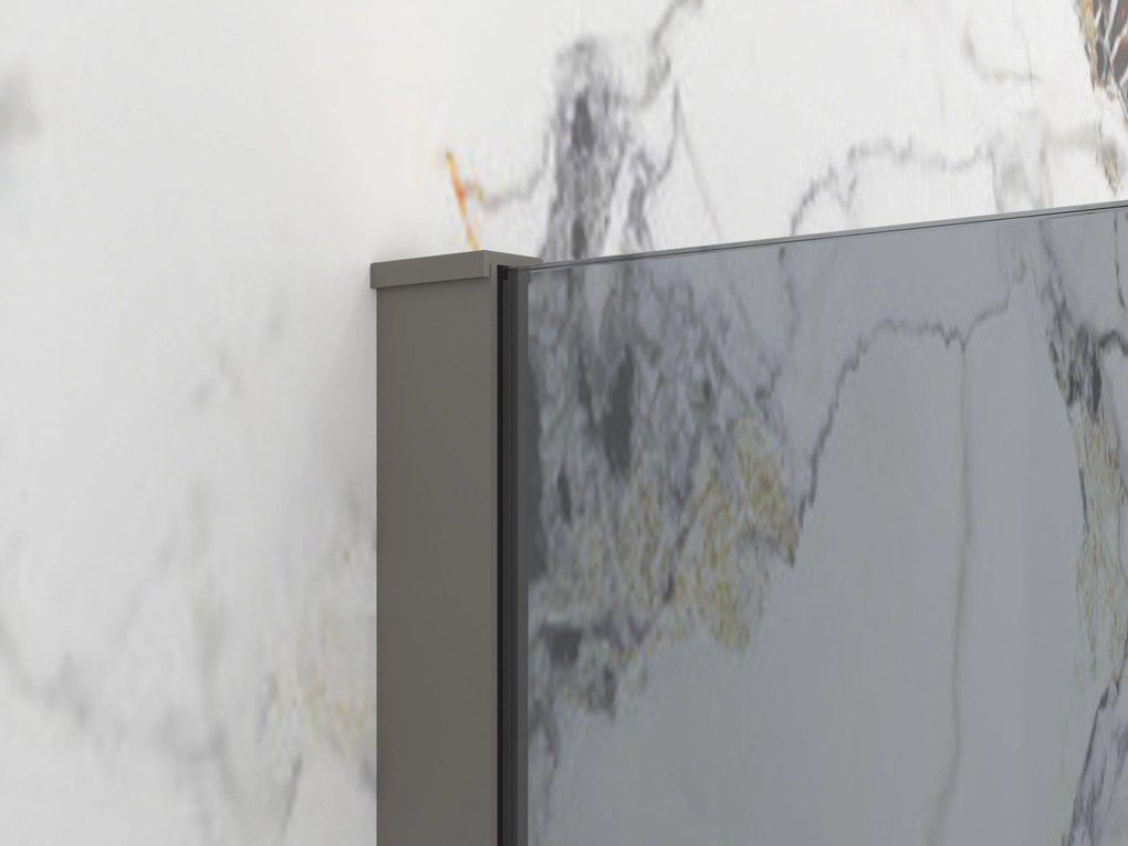 Erga Paris, sprchová zástěna Walk-In 110x200 cm, 8mm šedé sklo, grafitový profil, ERG-V02-PARIS-110x200-GR-GG