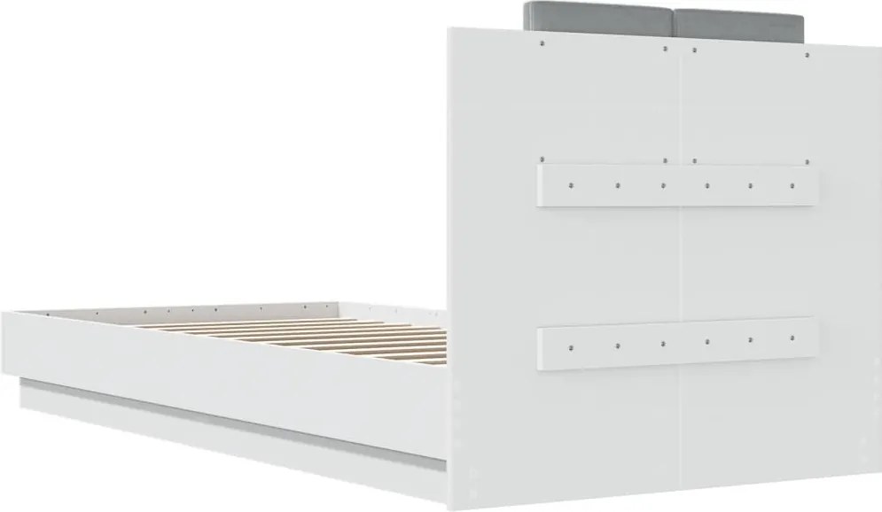 Rám postele s čelem bílý 100 x 200 cm kompozitní dřevo 3209933