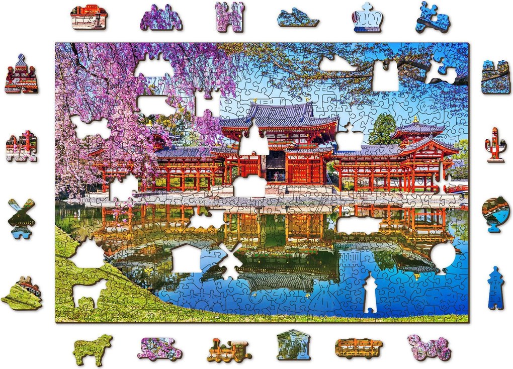Wooden city dřevěné puzzle - chrám byodo-in, kjóto, japonsko 505 dílků