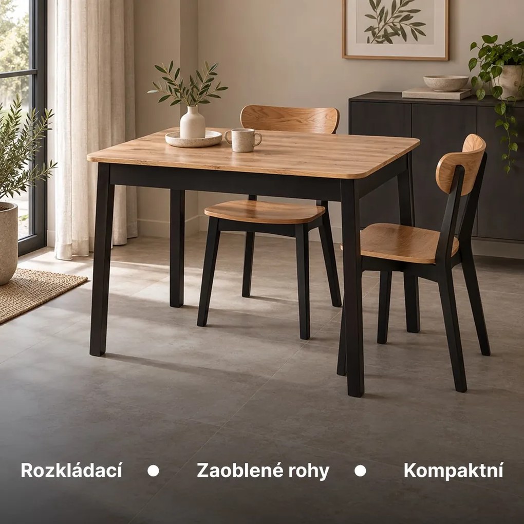 Stima Jídelní stůl KONY 110x70 cm dub lanýž černá