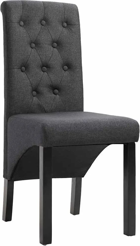Jídelní židle 4 ks tmavě šedé textil 276965