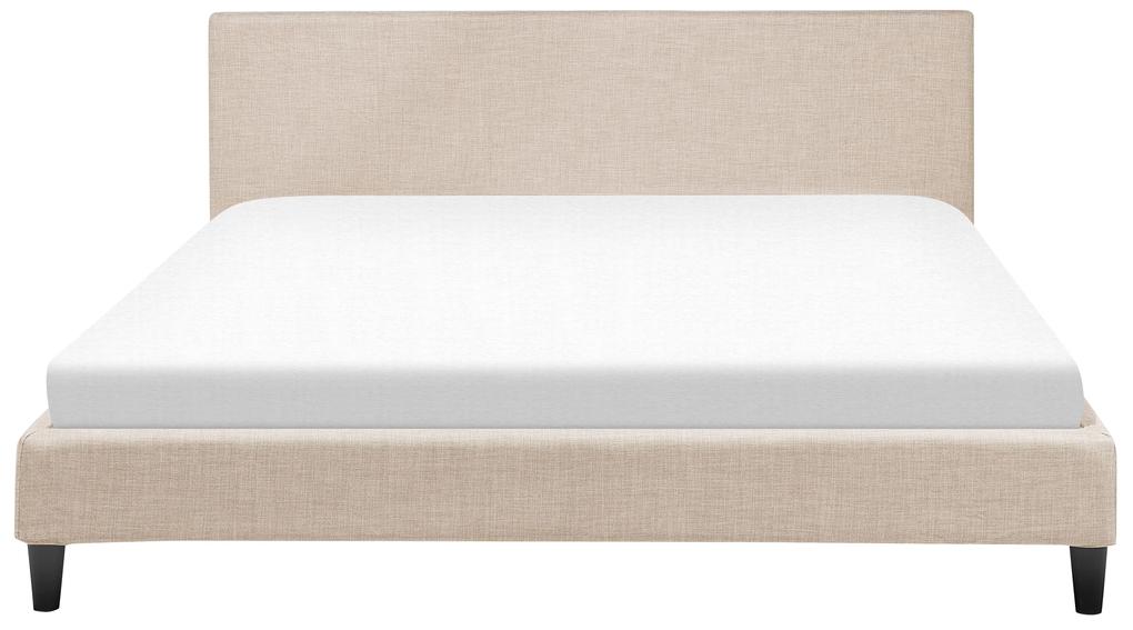 Čalouněná postel béžová 180 x 200 cm FITOU Beliani