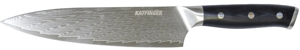 KATFINGER | Damaškový nůž šéfkuchaře 8" (20cm) | černý | KF101L