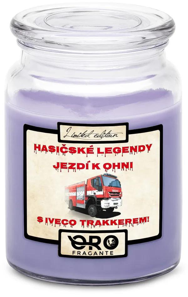 Svíčka Hasičské legendy – IVECO Trakker (Vůně svíčky: Levandule)