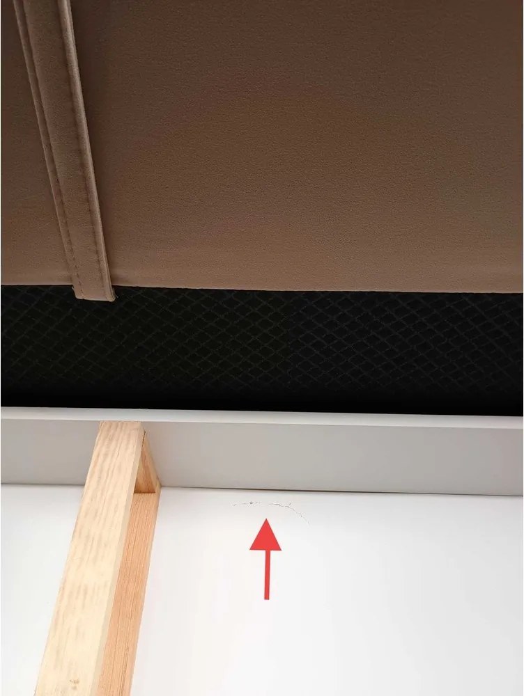 Béžová sametová rozkládací/s úložným prostorem pohovka 225 cm Santo - II. jakost – Milo Casa