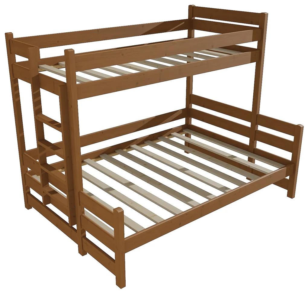 Vomaks Patrová postel s rozšířeným spodním lůžkem PPS 003 Rozměr: 90/140 x 200 cm, Barva: moření olše, Varianta: vpravo