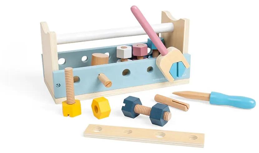 Bigjigs Toys Dřevěný box na nářadí pro děti 2v1