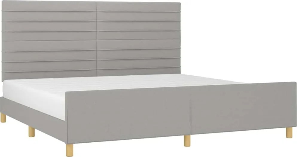 Rám postele bez matrace světle šedý 200 x 200 cm textil 3125162