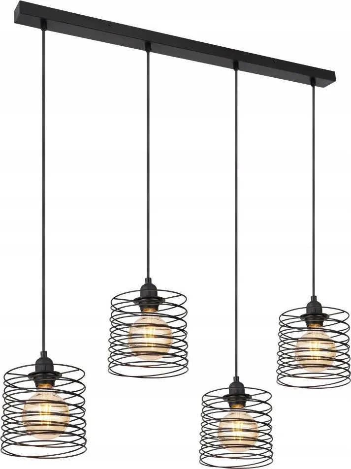 Závěsná lampa Tilly 4xE27 černá matná 115 cm Globo Lighting