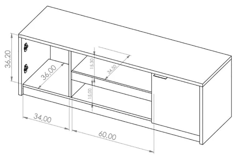 DENVER mc | TV stolek RTV1SZ | 90 cm | dub monastery / černá lesk