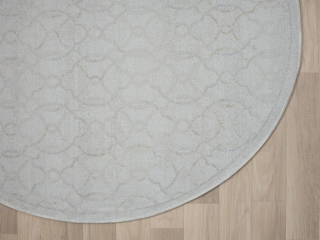 My Flair, Kusový koberec My Floor CA60034 creme kruh, 120x120 (průměr) kruh, šedá, chodba / předsíň