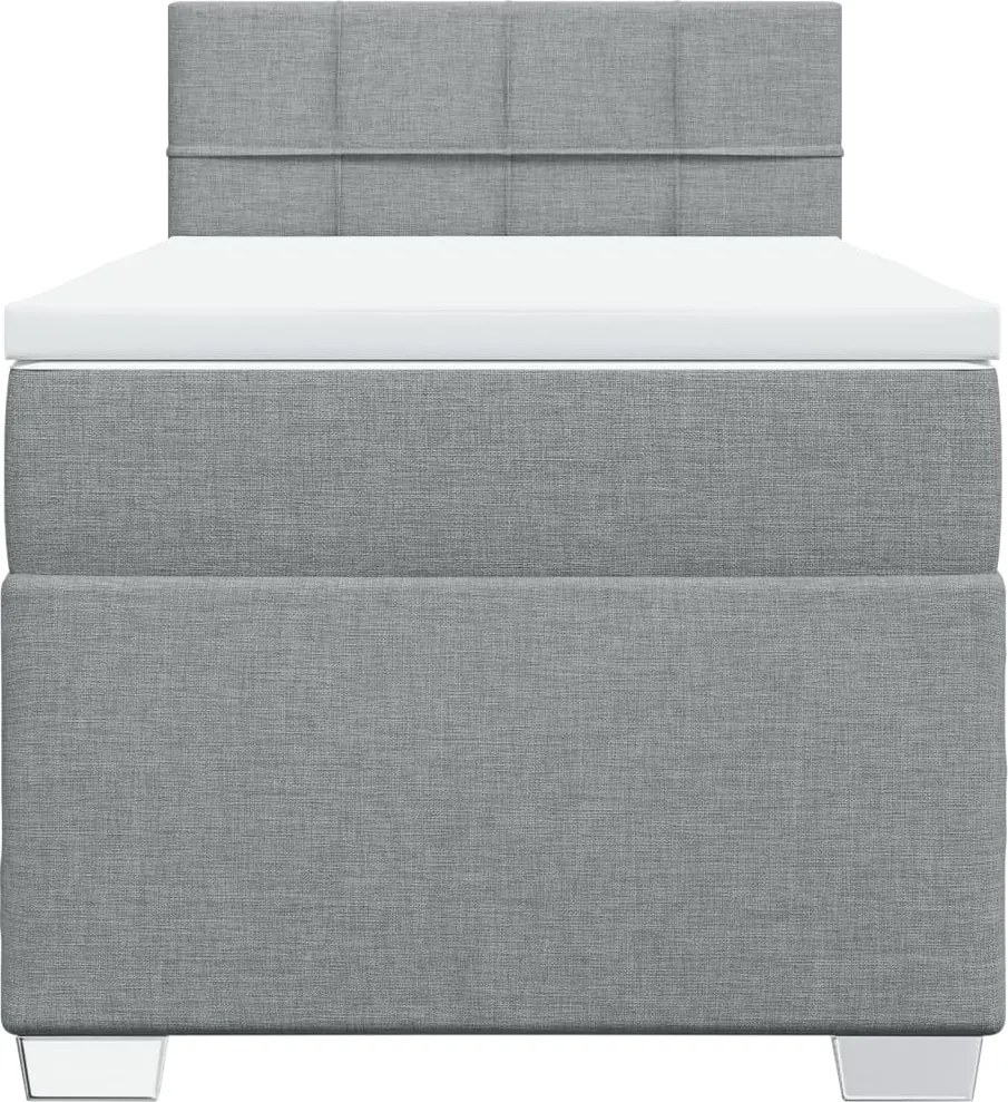 Box spring postel s matrací světle šedá 90x200 cm textil 3285771